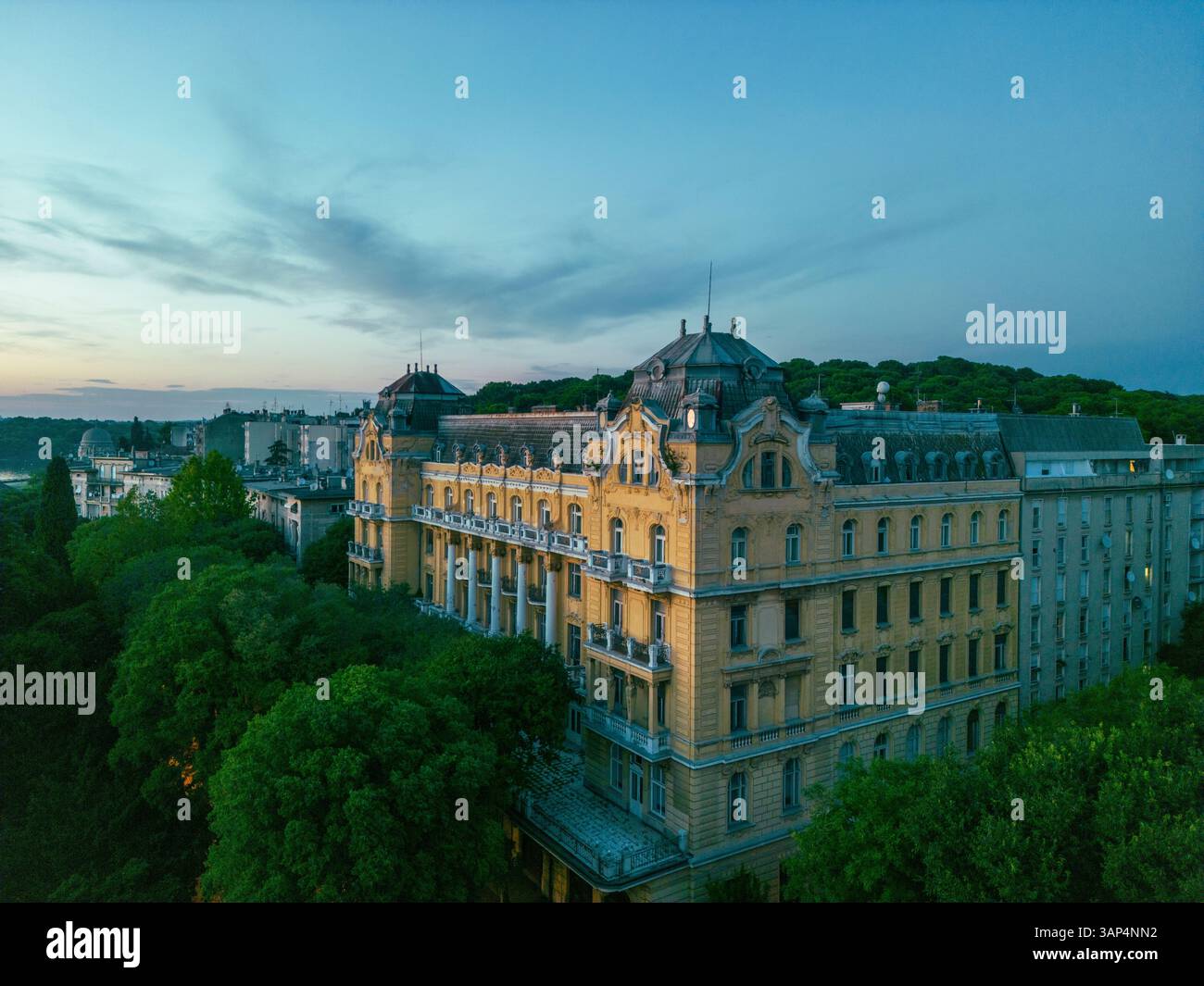 Aerial view of Rivera Hotel near the city port in Pula downtown at ...