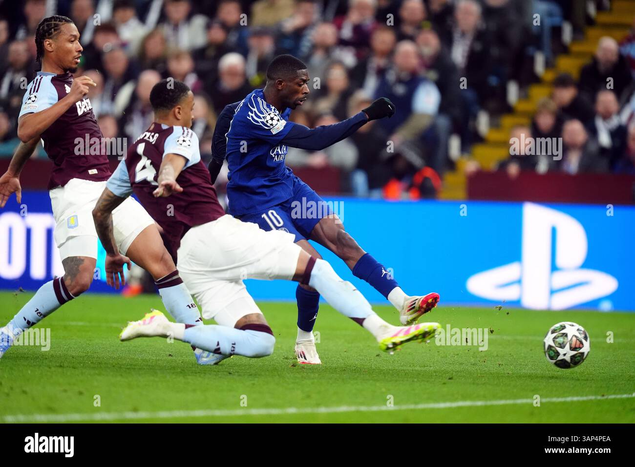 Paris Saint-Germain's Ousmane Dembele shoots during the UEFA Champions ...