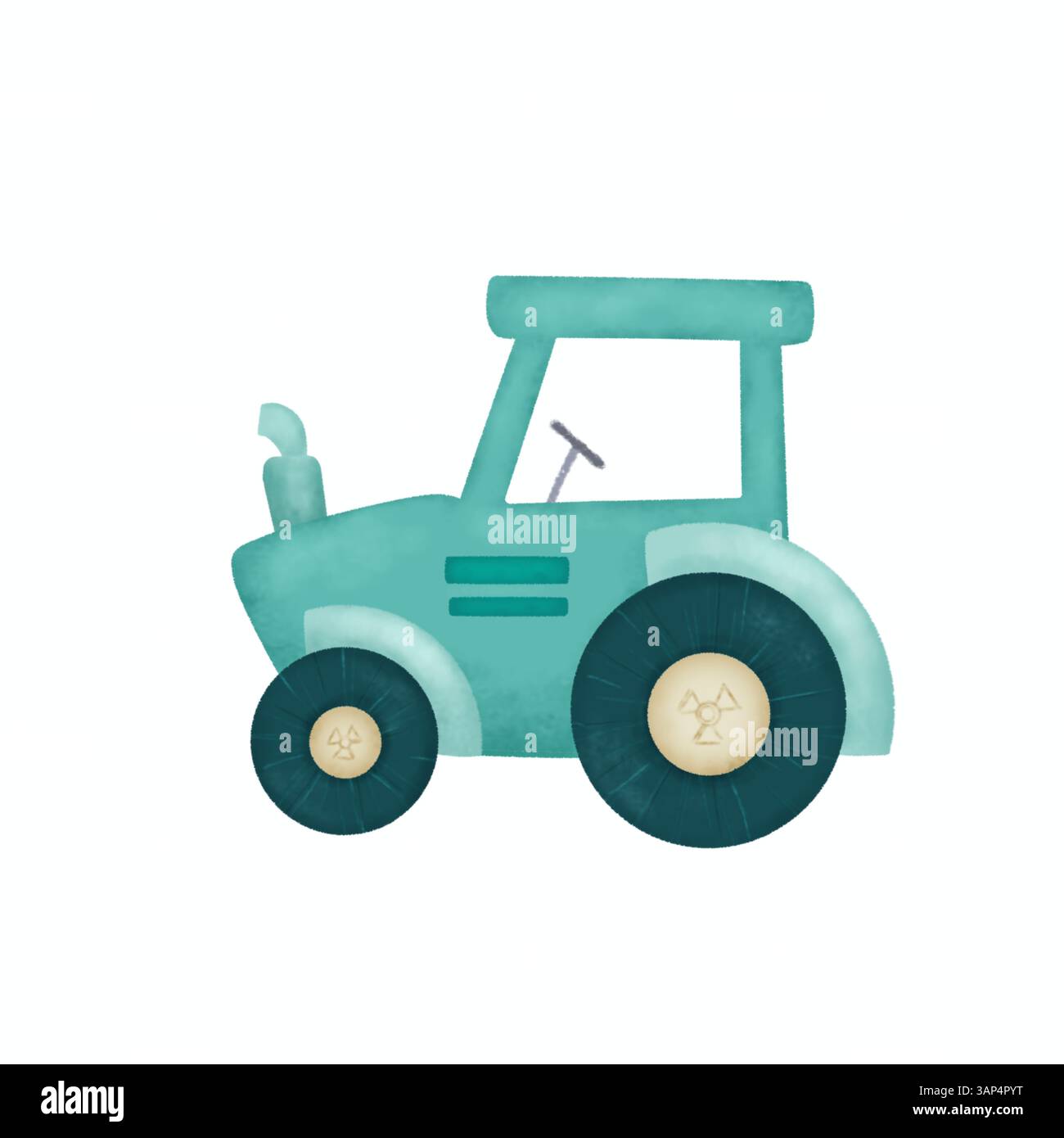 green tractor illustration. vehicle cartoon drawing clipart for baby ...