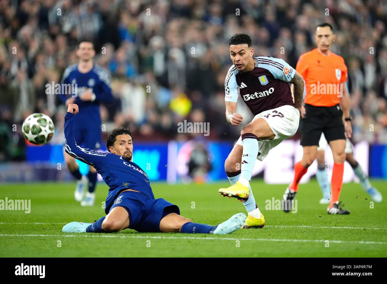Aston Villa's Morgan Rogers attempts a shot towards goal during the ...