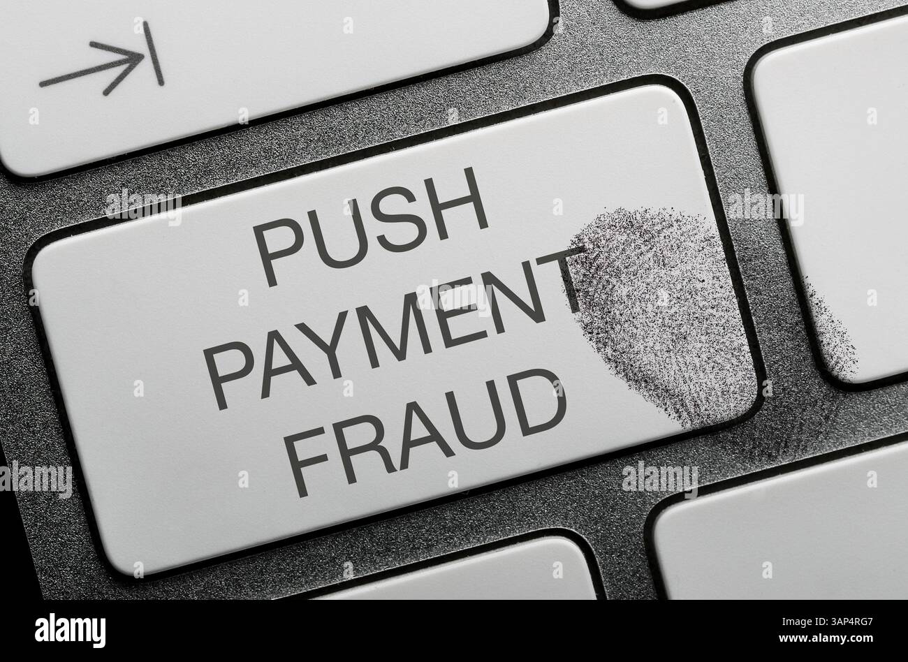 Push Payment fraud on a computer keyboard Stock Photo - Alamy