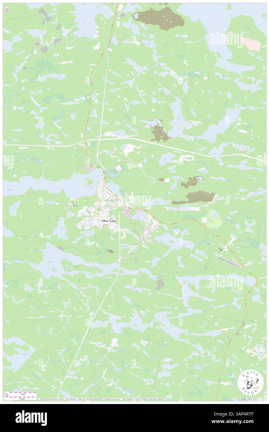 Map of elliot lake ontario Cut Out Stock Images & Pictures - Alamy
