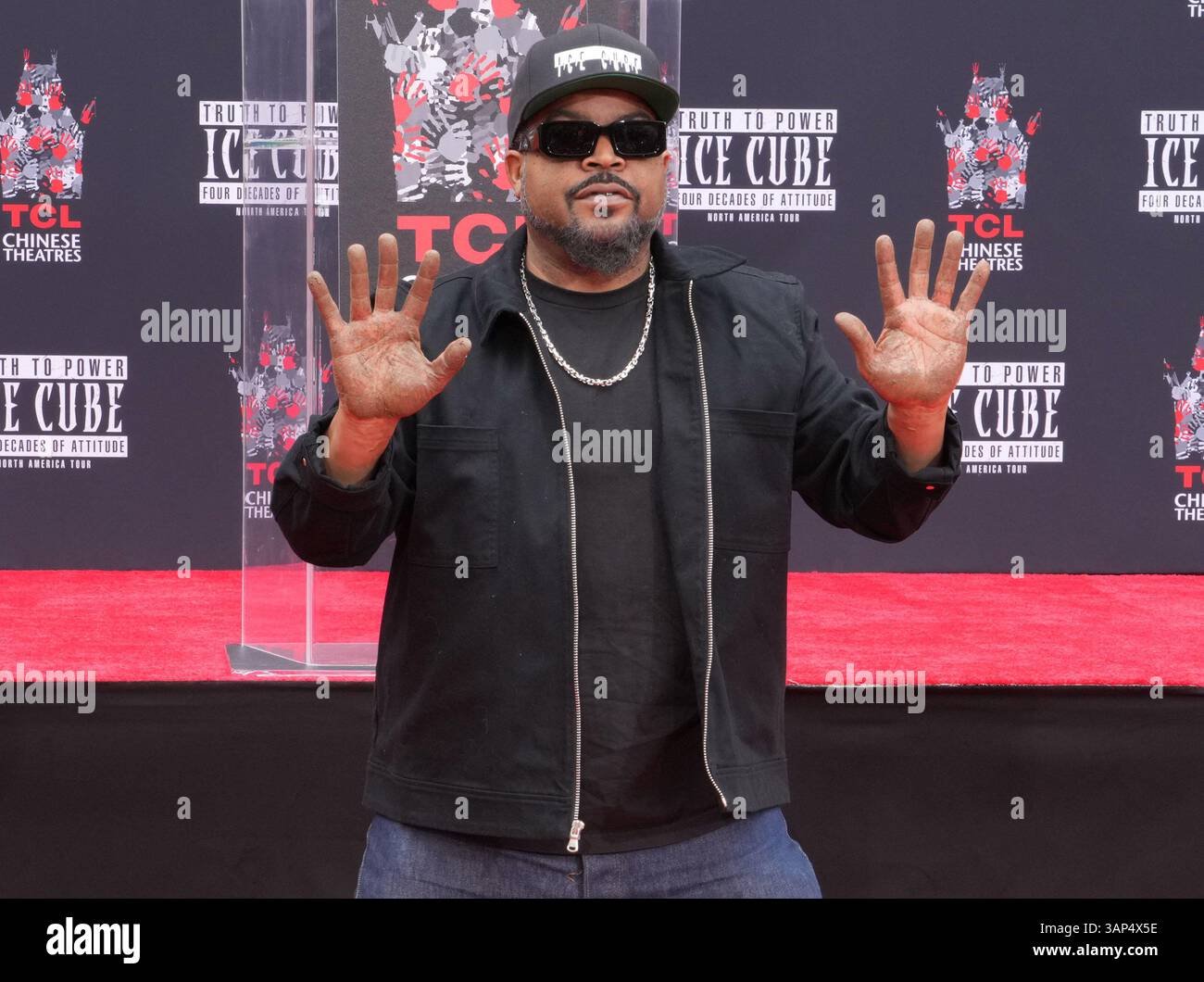 Los Angeles, USA. 15th Apr, 2025. Ice Cube at the Ice Cube Hand ...