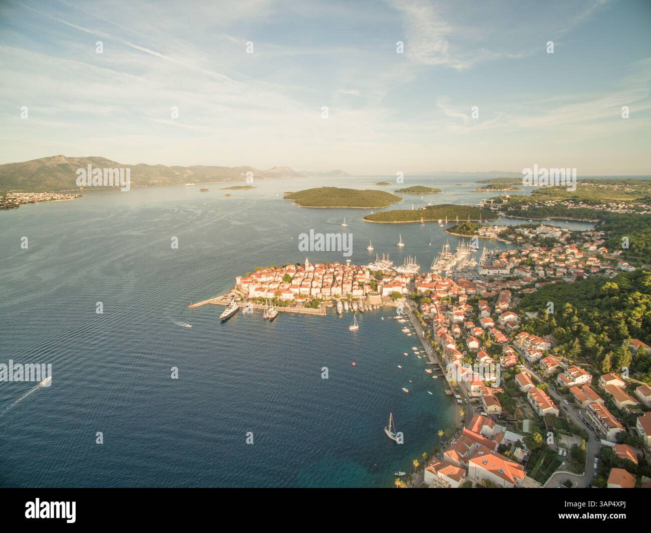 Aerial view of the old city of Korcula, Croatia Stock Photo - Alamy