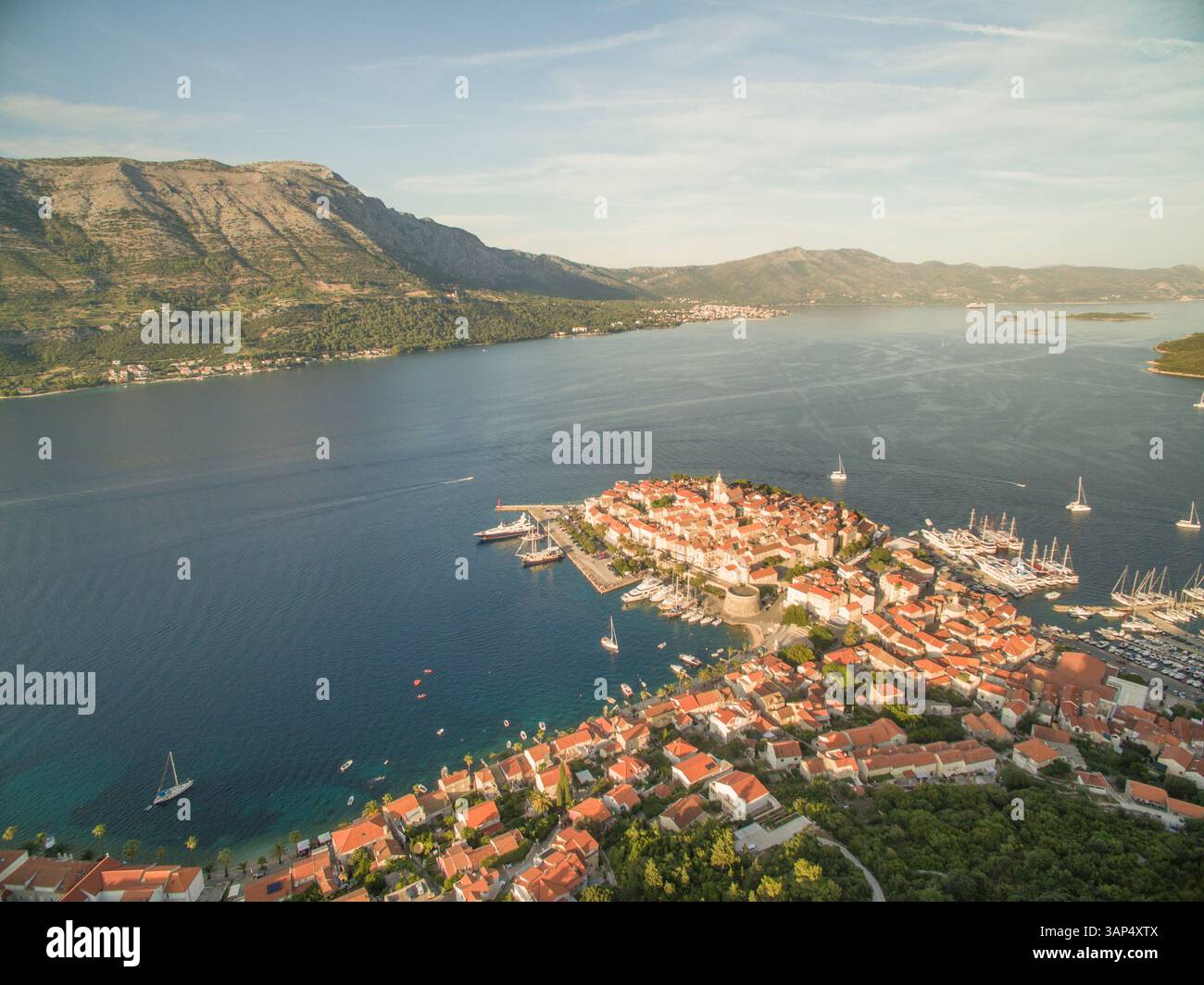 Aerial view of the old city of Korcula, Croatia Stock Photo - Alamy
