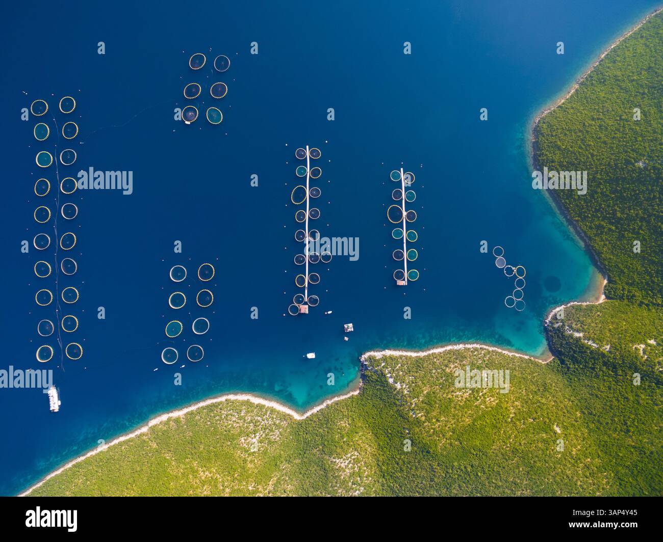 Aerial view of fish farming in Dugi Otok in Croatia Stock Photo - Alamy