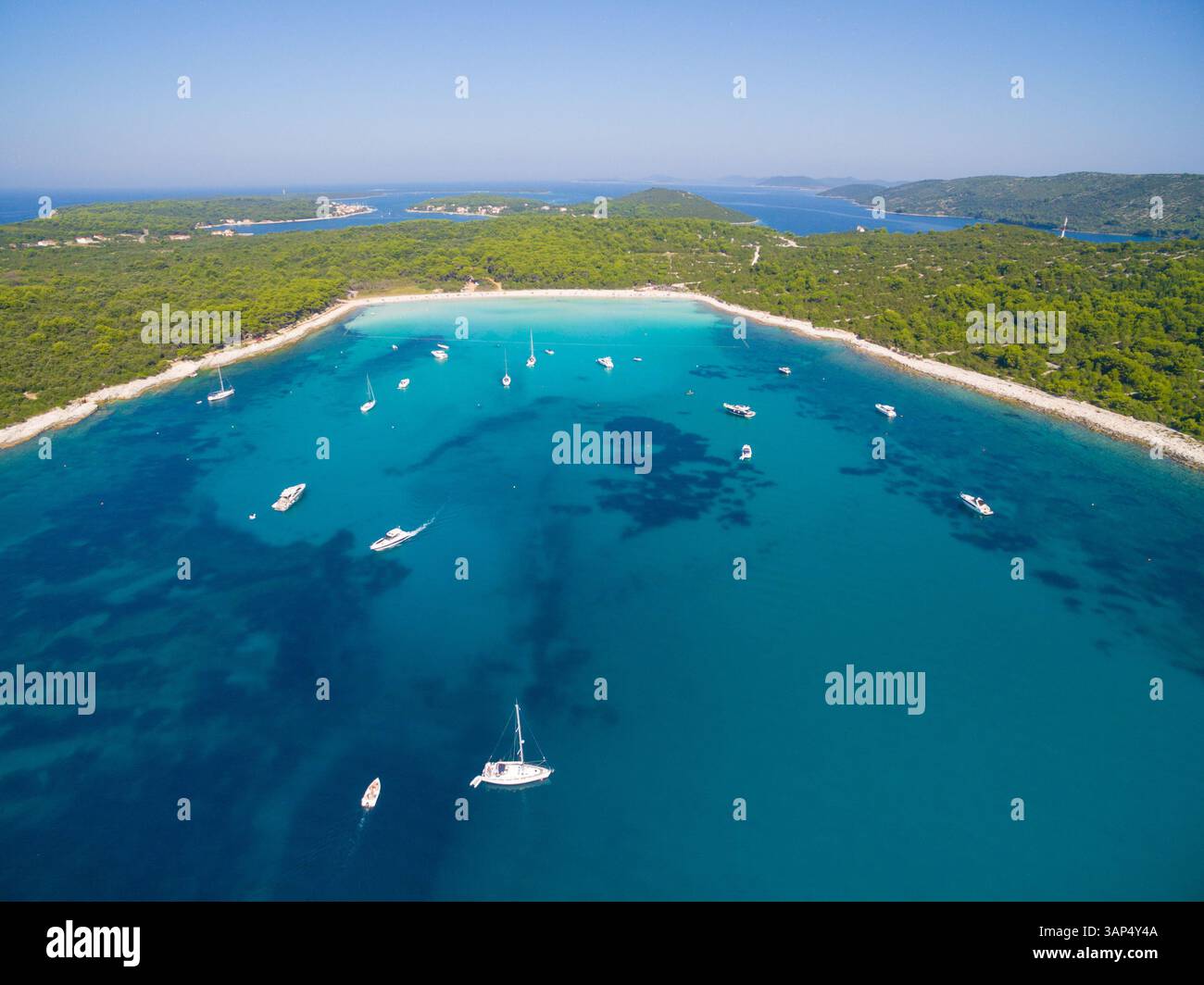 Aerial view of Sakarun bay on the island of Dugi Otok in Croatia Stock ...