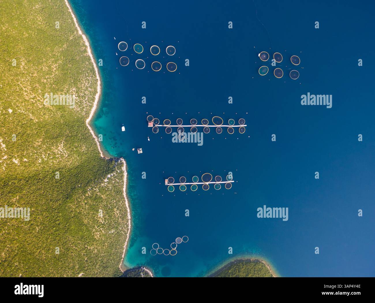 Aerial view of fish farming in Dugi Otok in Croatia Stock Photo - Alamy