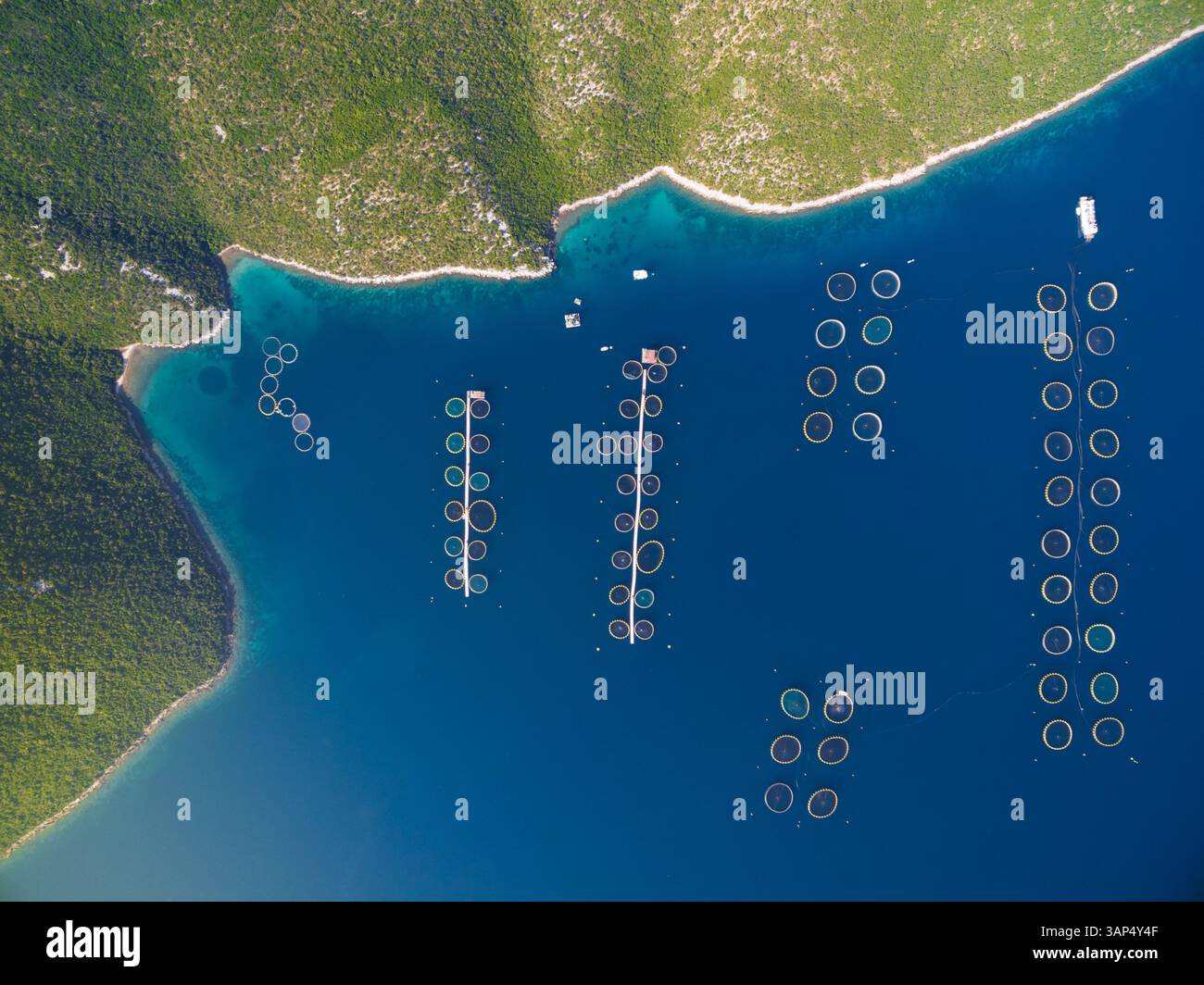 Aerial view of fish farming in Dugi Otok in Croatia Stock Photo - Alamy
