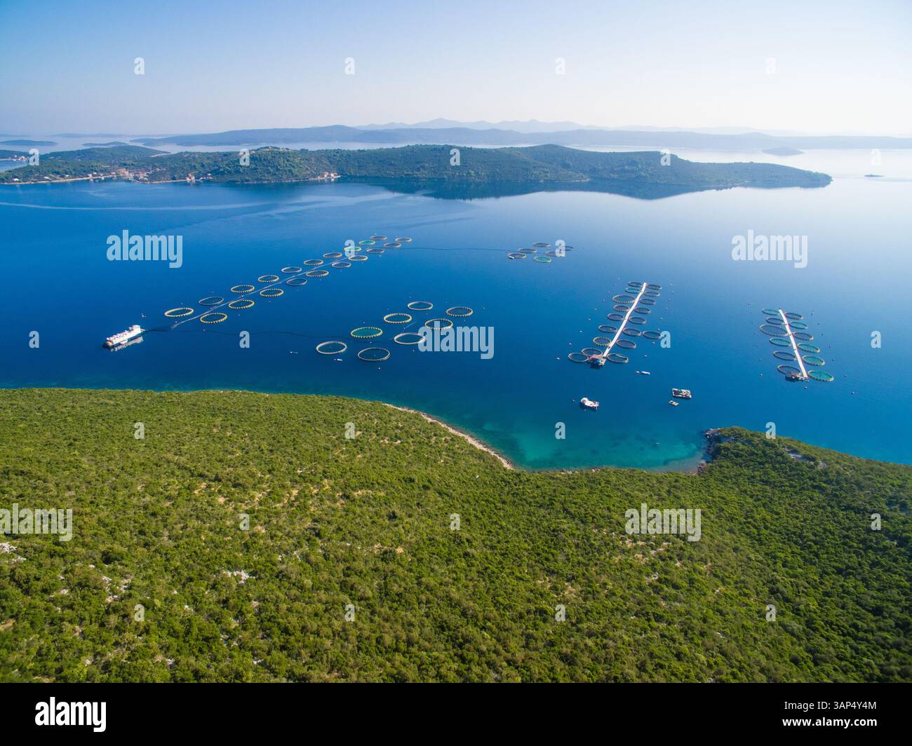 Aerial view of fish farming in Dugi Otok in Croatia Stock Photo - Alamy