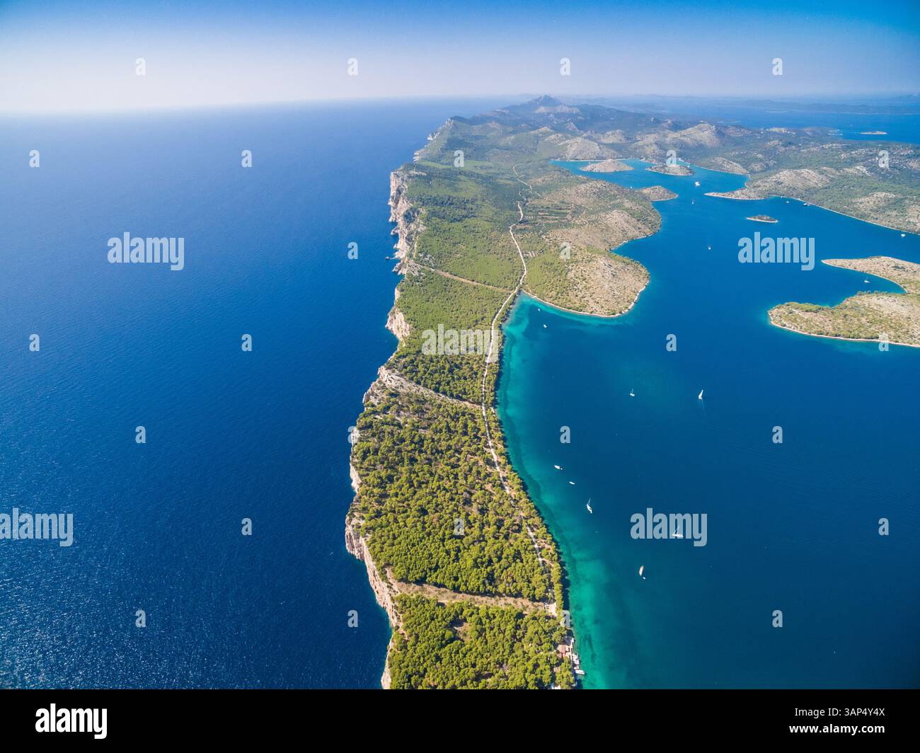 Aerial view of Lake Slano in National park Telascica in Croatia Stock ...