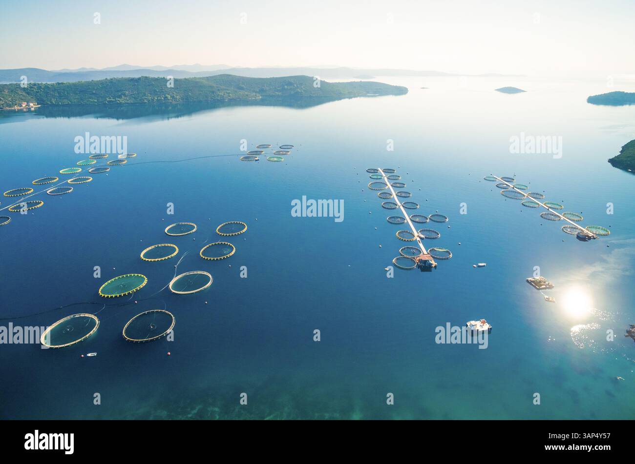 Aerial view of fish farming in Dugi Otok in Croatia Stock Photo - Alamy