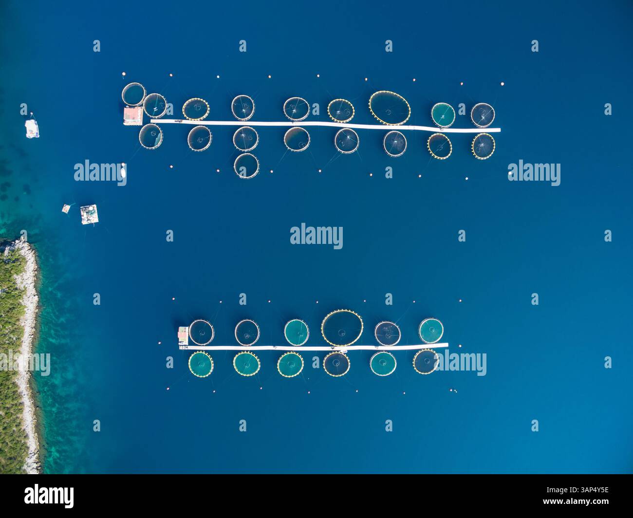 Aerial view of fish farming in Dugi Otok in Croatia Stock Photo - Alamy