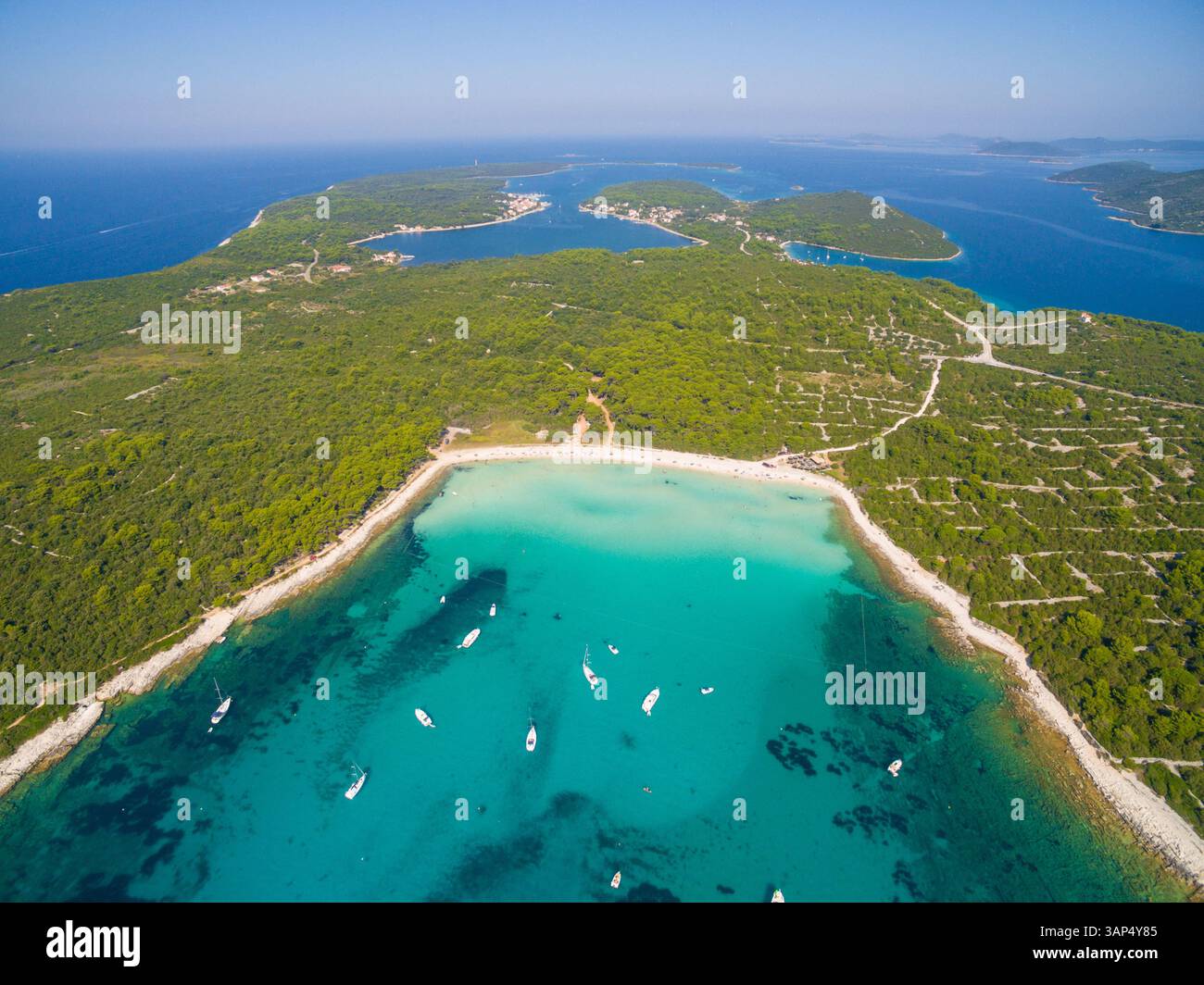 Aerial view of Sakarun bay on the island of Dugi Otok in Croatia Stock ...