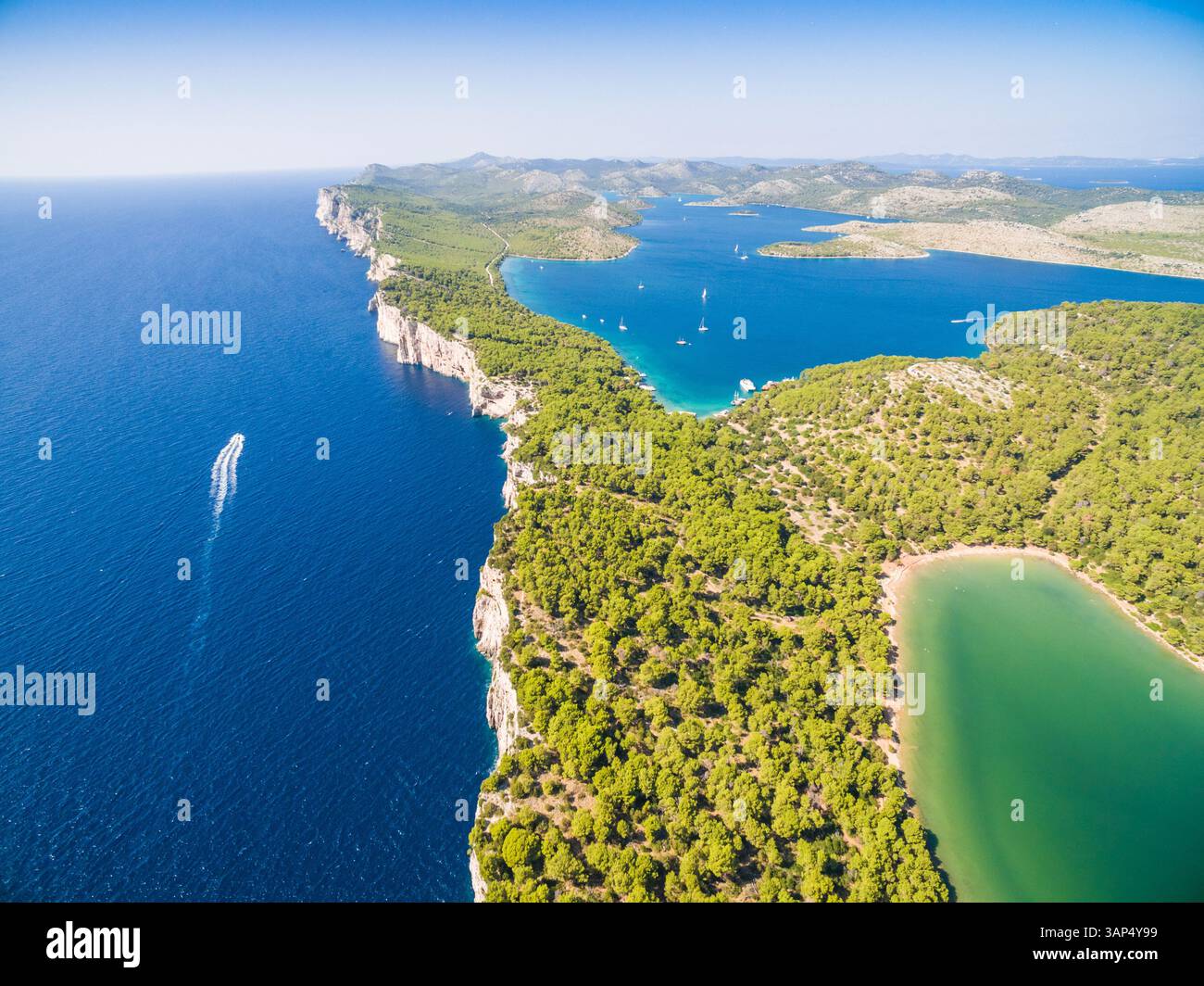 Aerial view of Lake Slano in National park Telascica in Croatia Stock ...