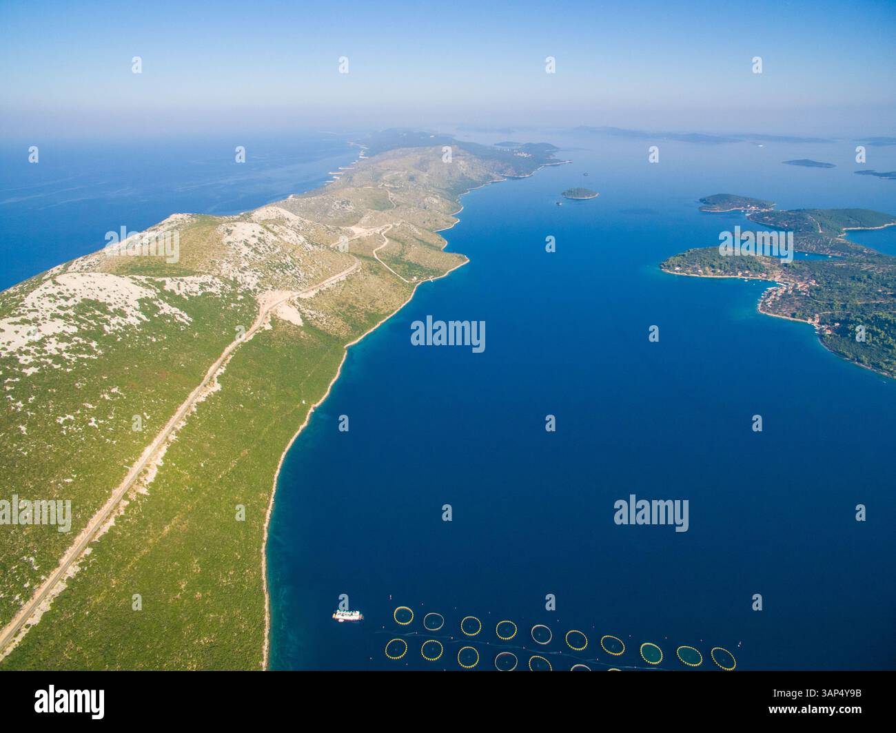 Aerial view of fish farming in Dugi Otok in Croatia Stock Photo - Alamy