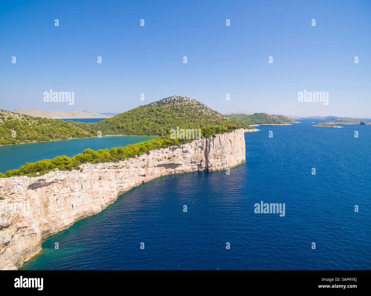 Aerial view of Lake Slano in National park Telascica in Croatia Stock ...