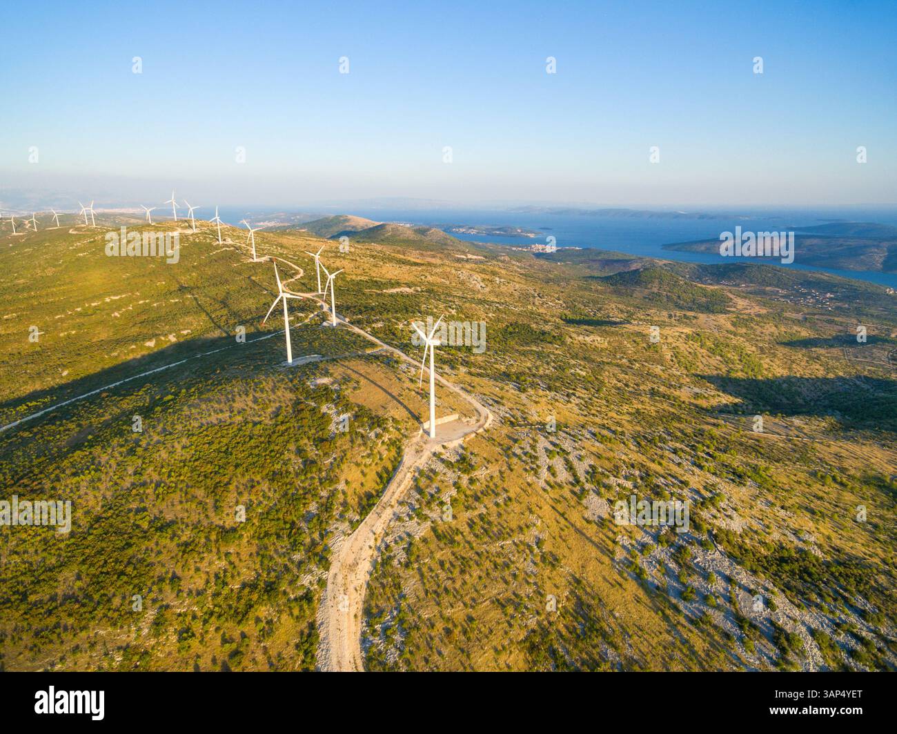 Aerial view of Jelinak windmill farm, Croatia Stock Photo - Alamy