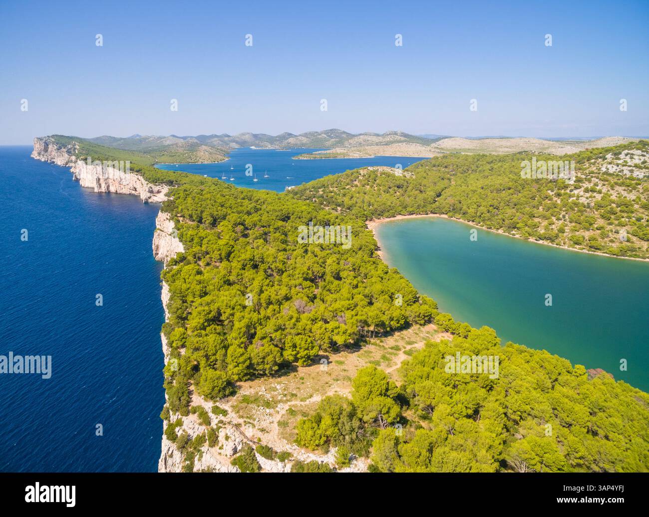 Aerial view of Lake Slano in National park Telascica in Croatia Stock ...
