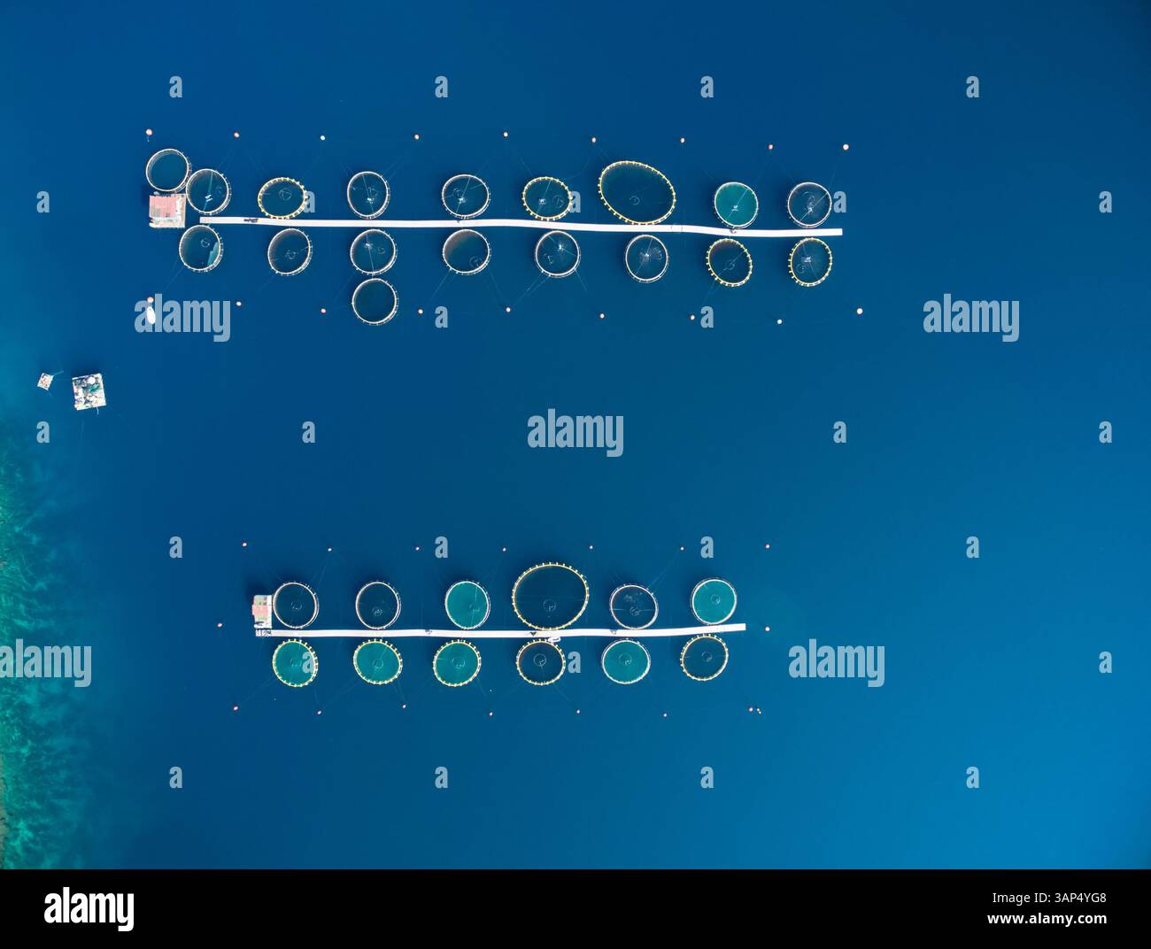 Aerial view of fish farming in Dugi Otok in Croatia Stock Photo - Alamy