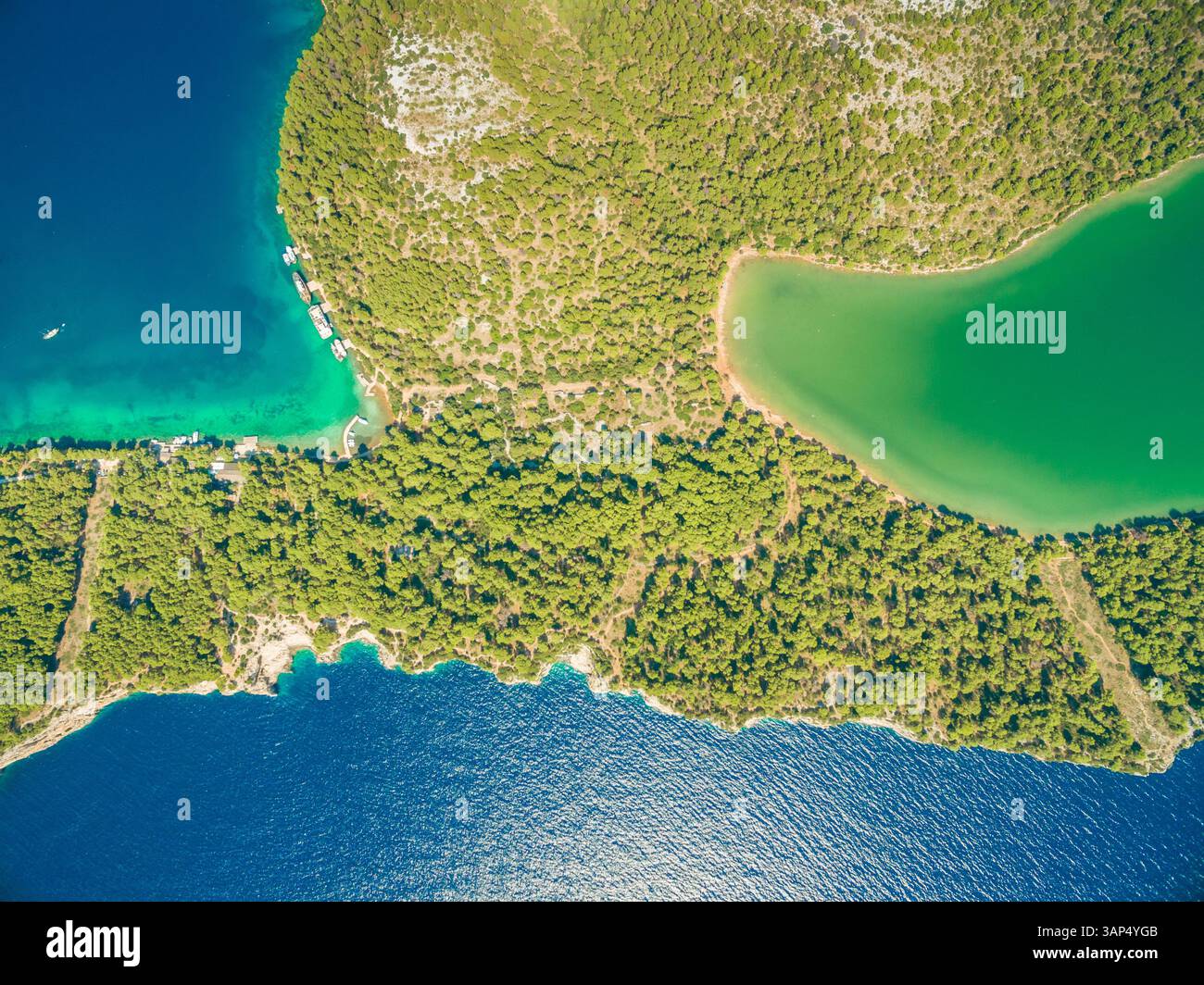 Aerial view of Lake Slano in National park Telascica in Croatia Stock ...