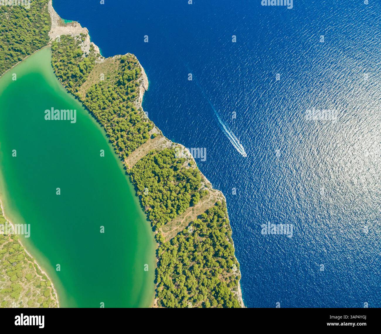 Aerial view of Lake Slano in National park Telascica in Croatia Stock ...