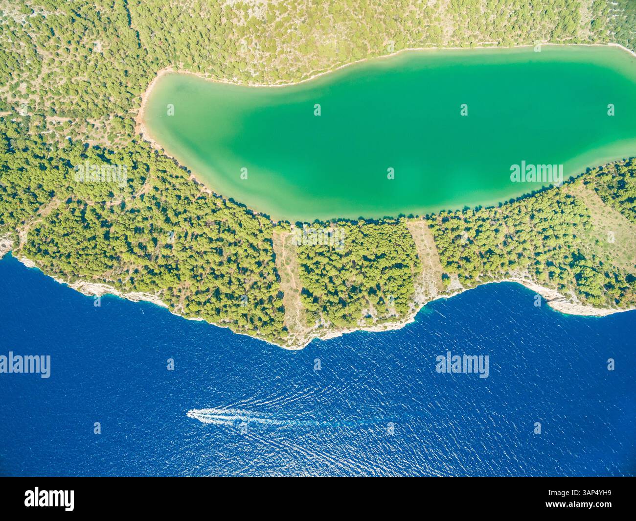 Aerial view of Lake Slano in National park Telascica in Croatia Stock ...