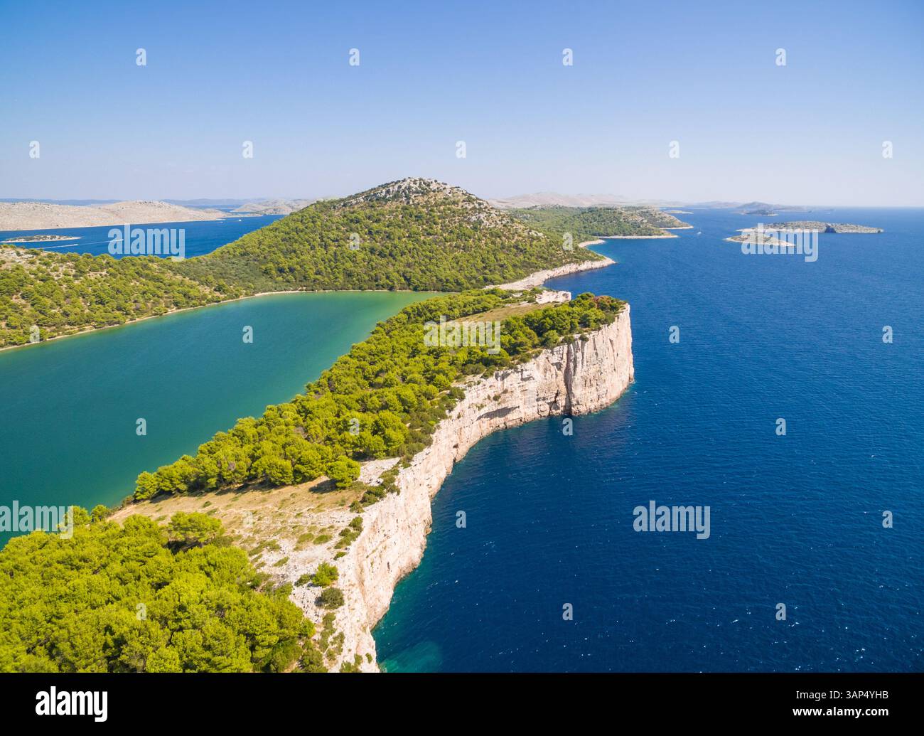 Aerial view of Lake Slano in National park Telascica in Croatia Stock ...