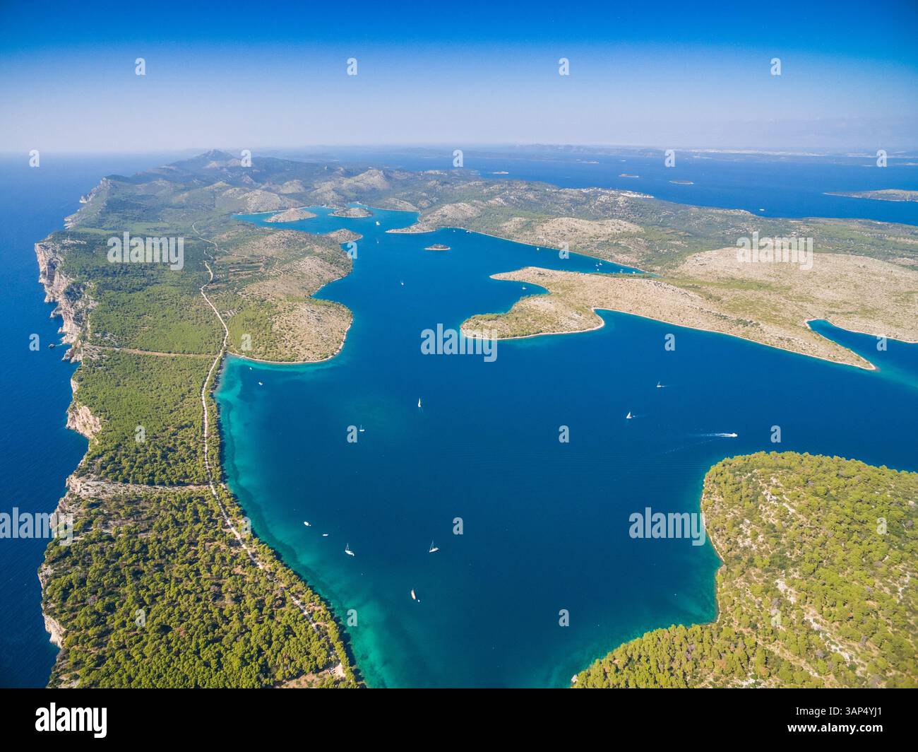 Aerial view of Lake Slano in National park Telascica in Croatia Stock ...