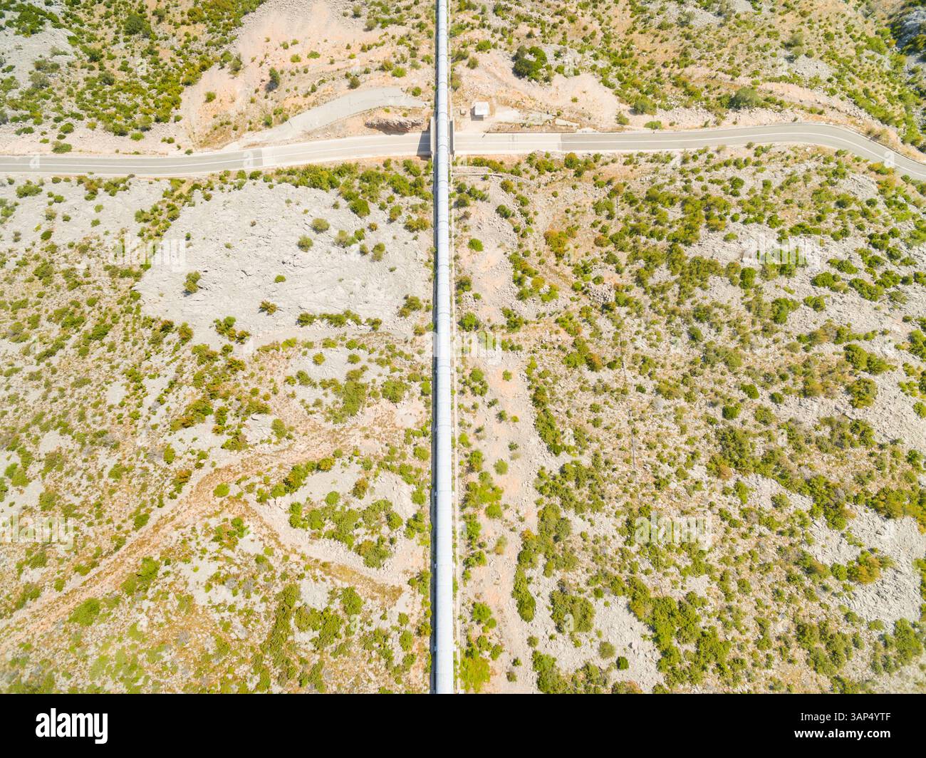 Aerial view of hydro electric pipeline Stock Photo - Alamy