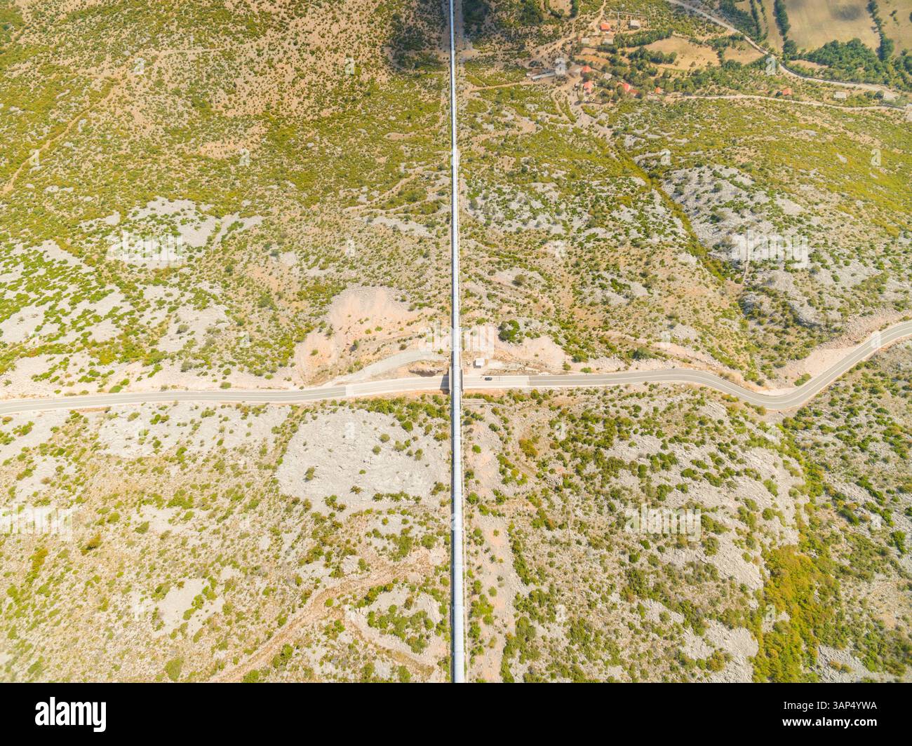 Aerial view of hydro electric pipeline Stock Photo - Alamy