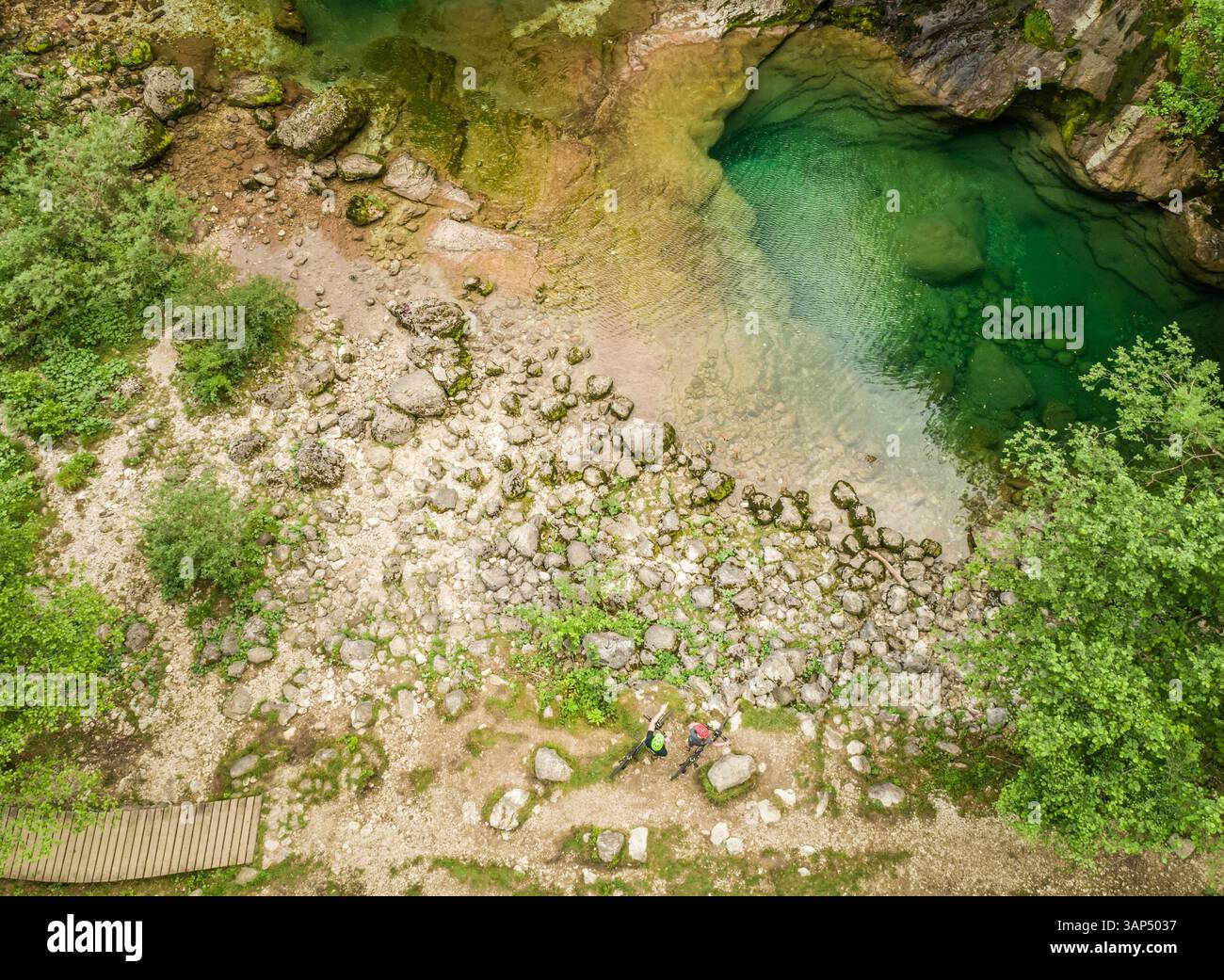 Aerial view above virje waterfall hi-res stock photography and images ...