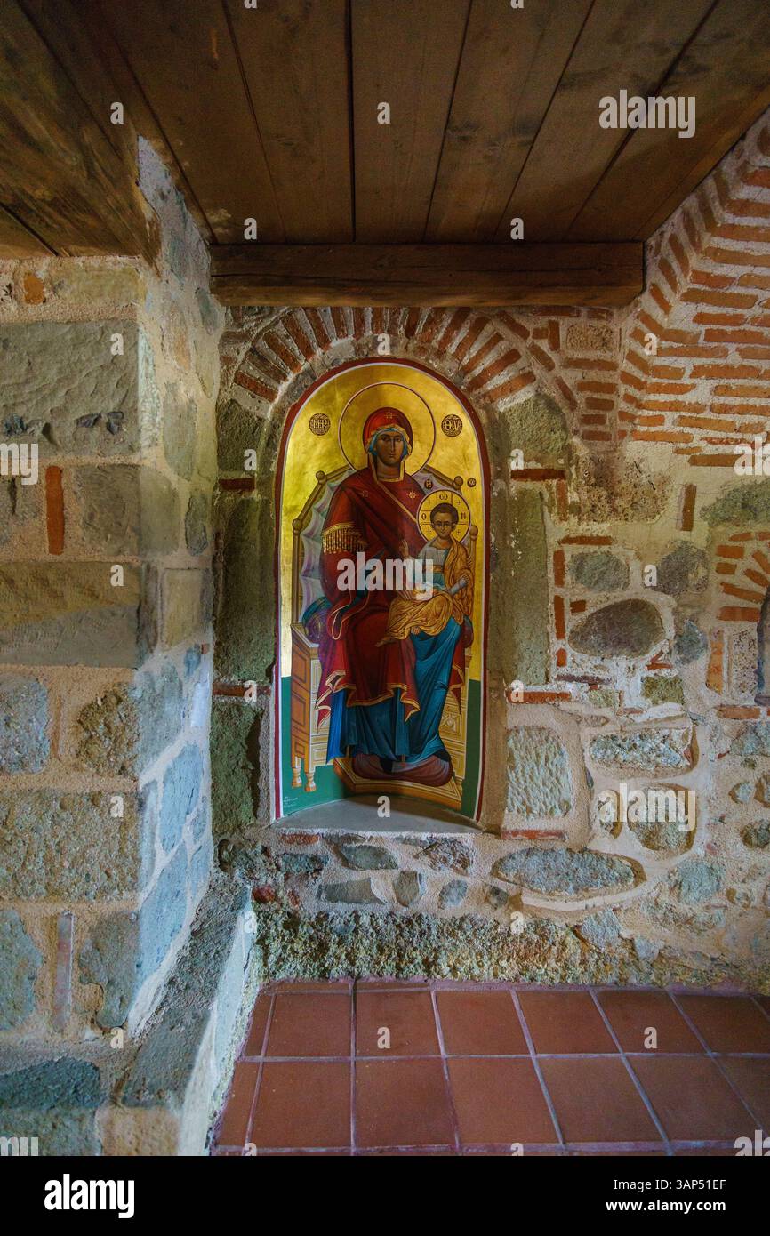 Beautiful wall painting of interior of Monastery of the Holy Trinity at ...