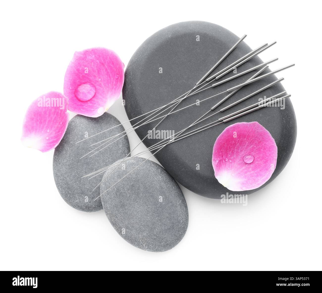 Acupuncture needles spa stones hi-res stock photography and images - Alamy