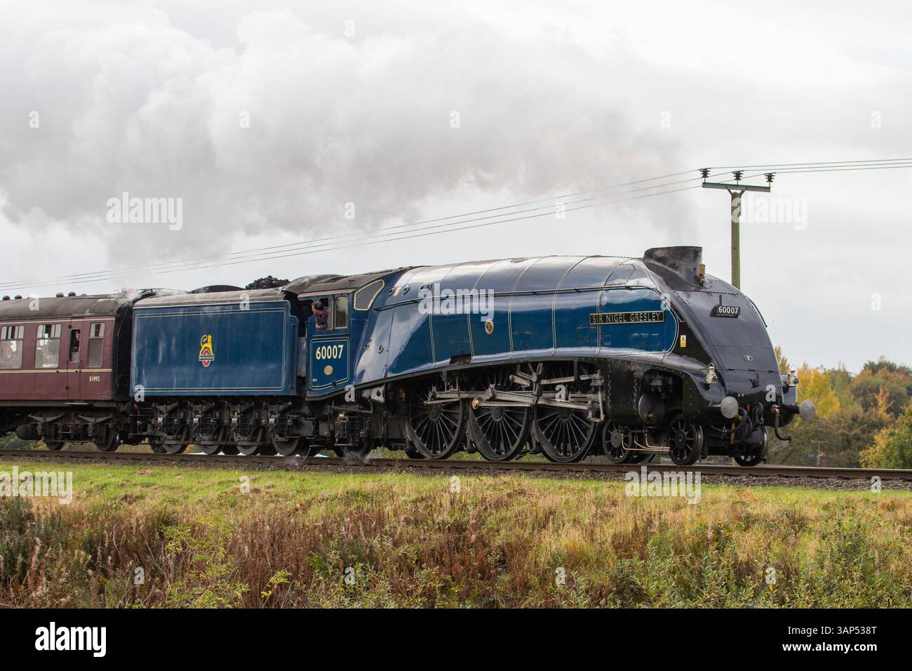 Sir Nigel Gresley, 60007, on the East Lans Railway Stock Photo - Alamy