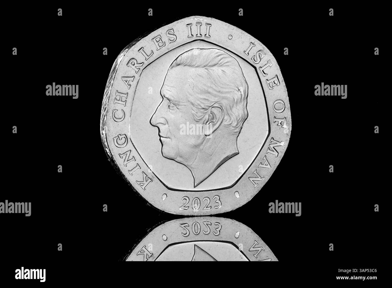 2023 Isle Of Man 20p coin with King Charles III on the obverse and a ...