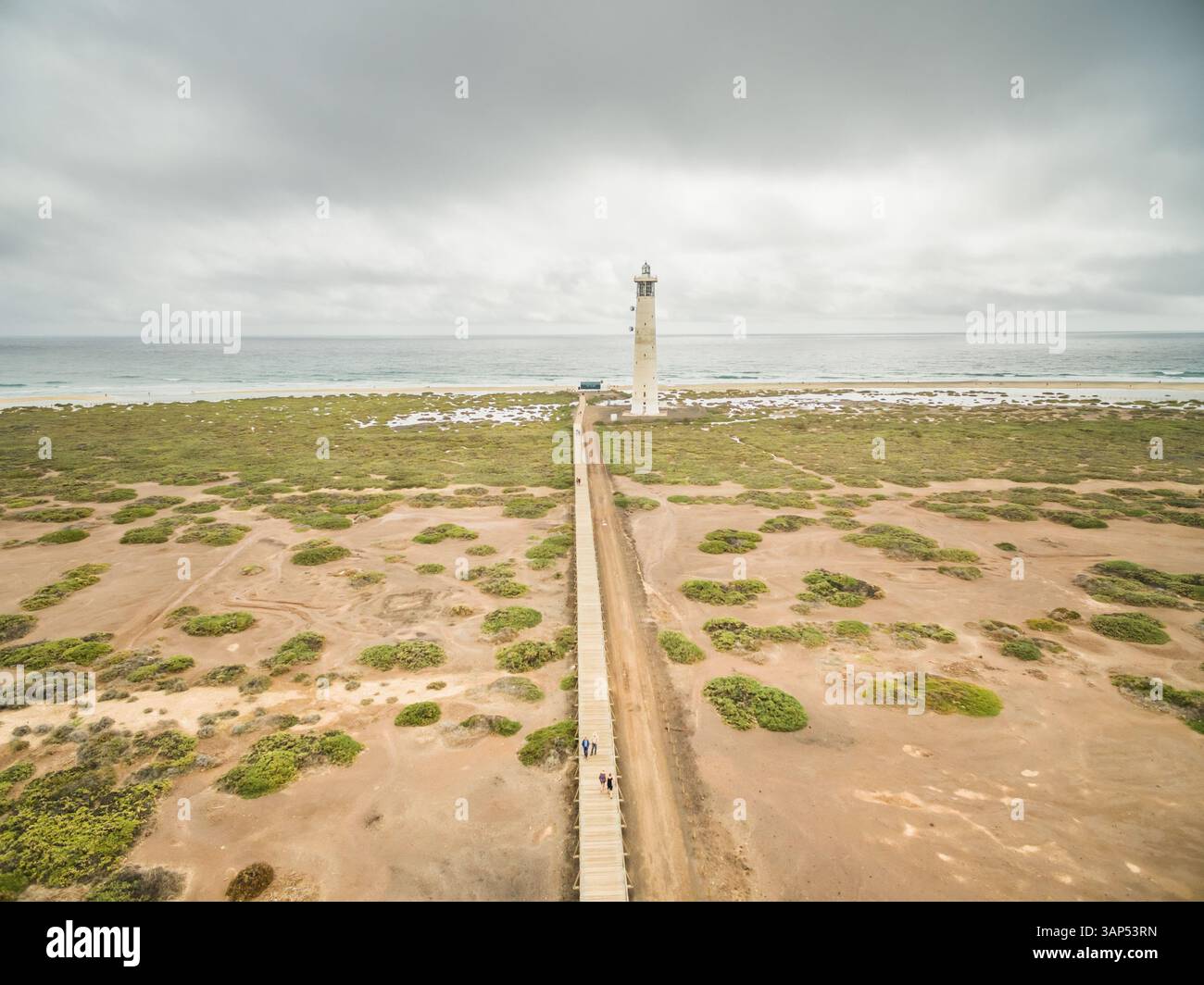 Aerial view of The Morro Jable Lighthouse in Fuerteventura, Canary ...
