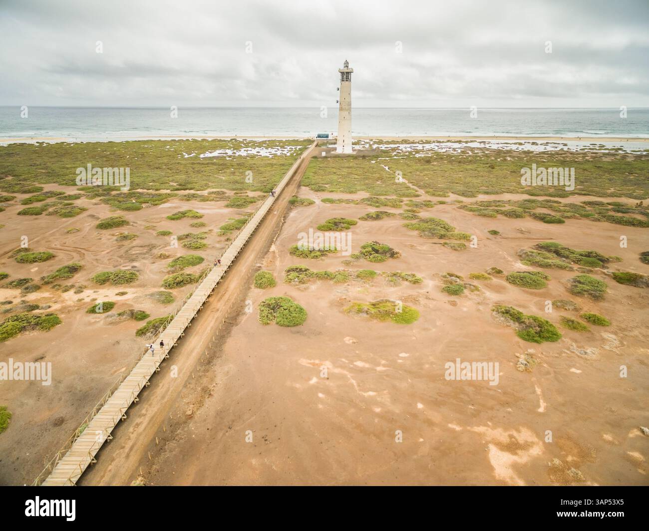 Aerial view of The Morro Jable Lighthouse in Fuerteventura, Canary ...