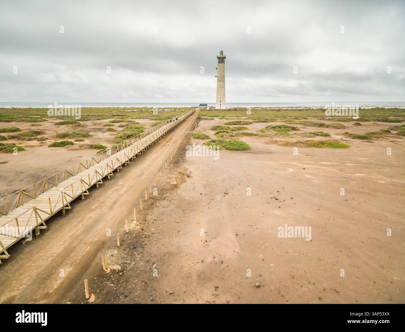 Aerial view of The Morro Jable Lighthouse in Fuerteventura, Canary ...