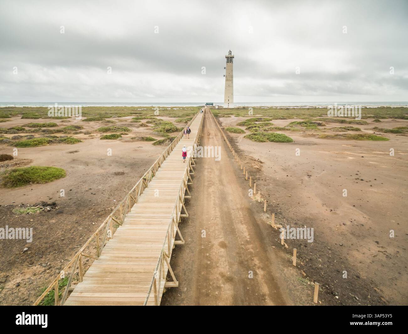 Aerial view of The Morro Jable Lighthouse in Fuerteventura, Canary ...