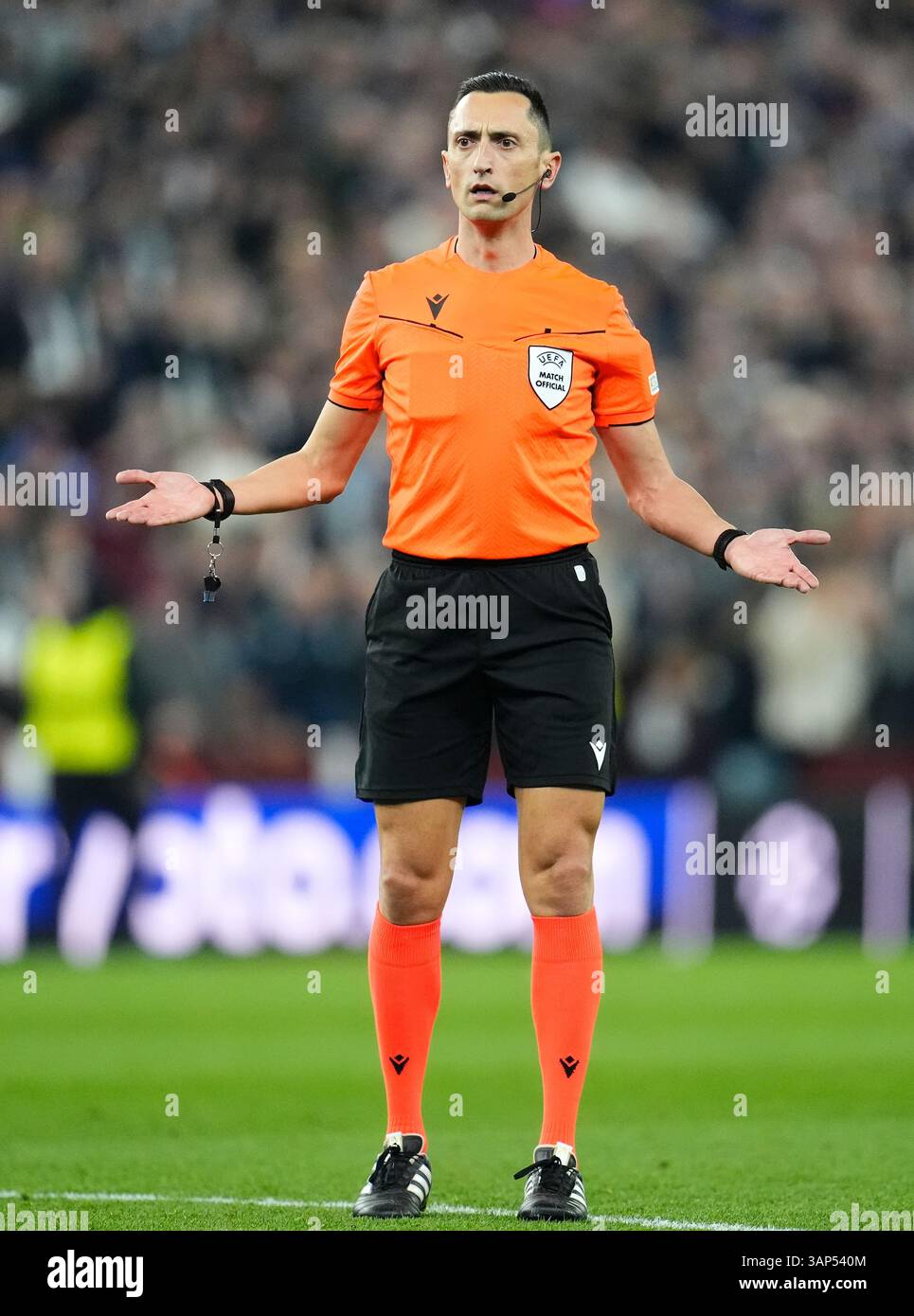Referee Jose Maria Sanchez during the UEFA Champions League quarter ...