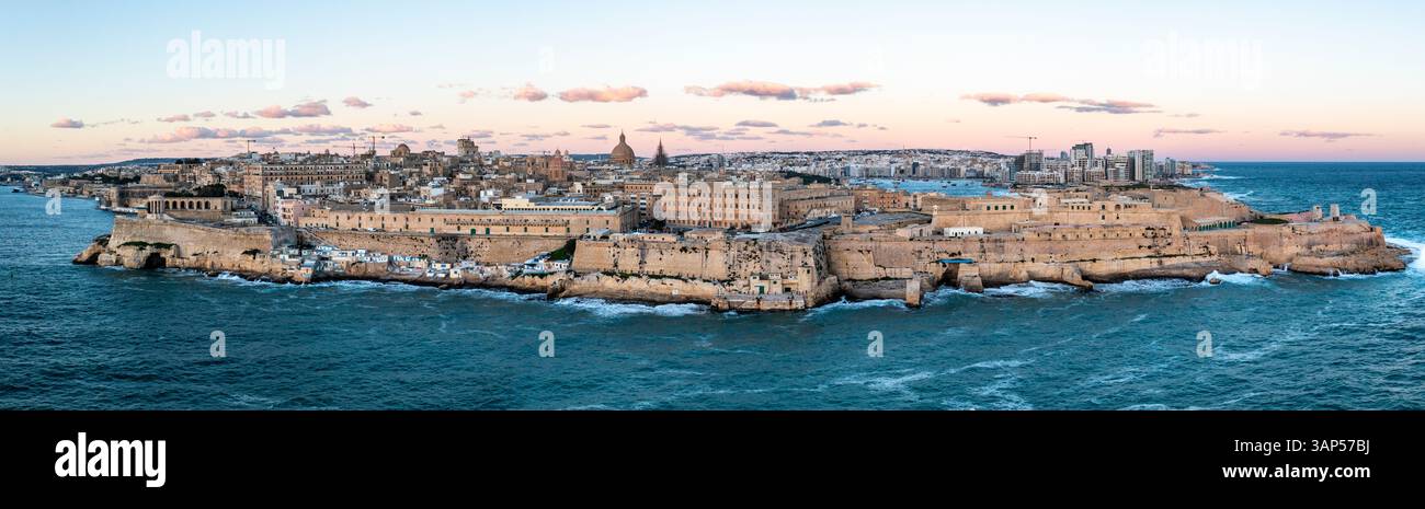 Aerial panoramic view of Valletta city in Malta island Stock Photo - Alamy