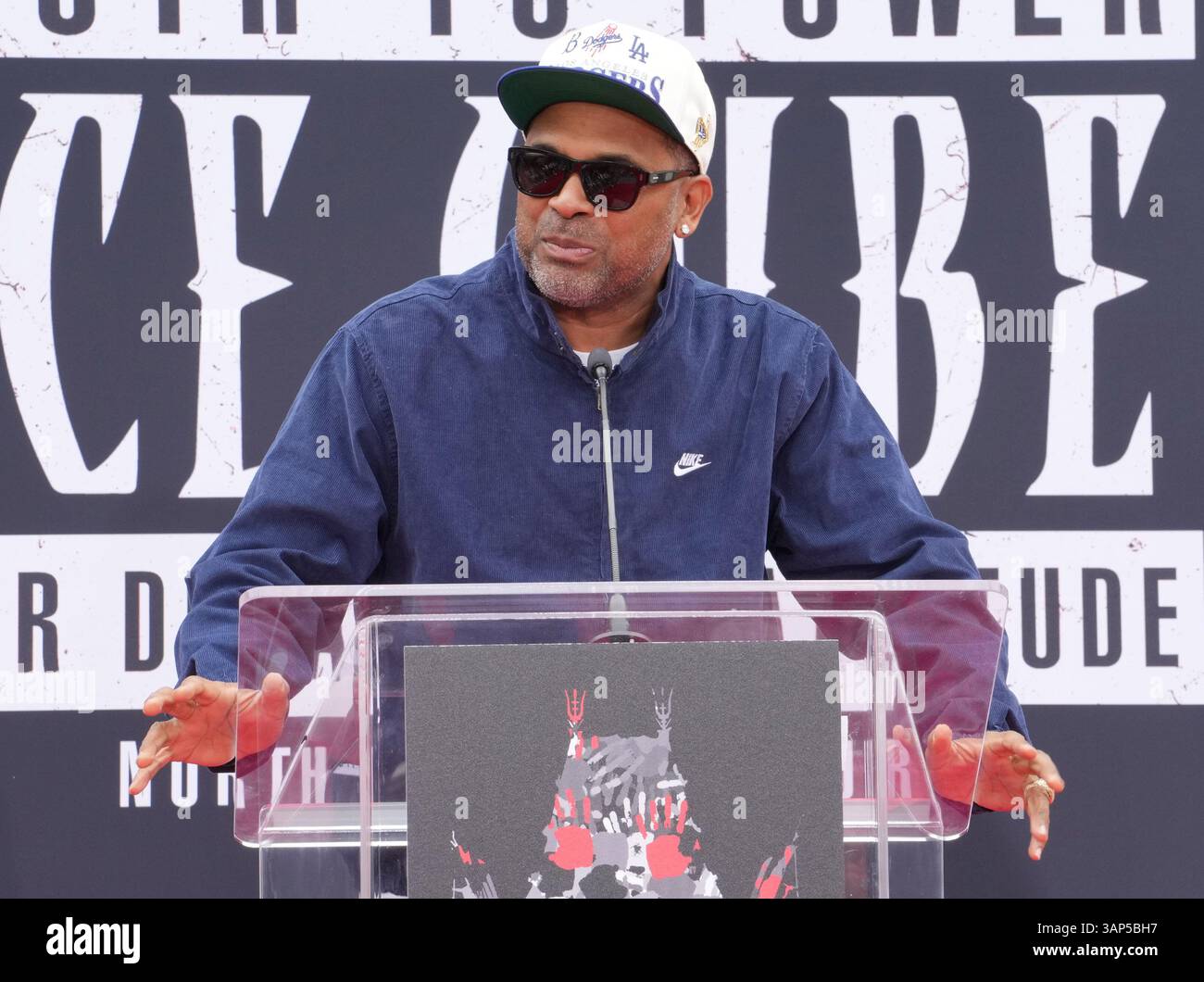 Los Angeles, USA. 15th Apr, 2025. Mike Epps speaking at the Ice Cube ...