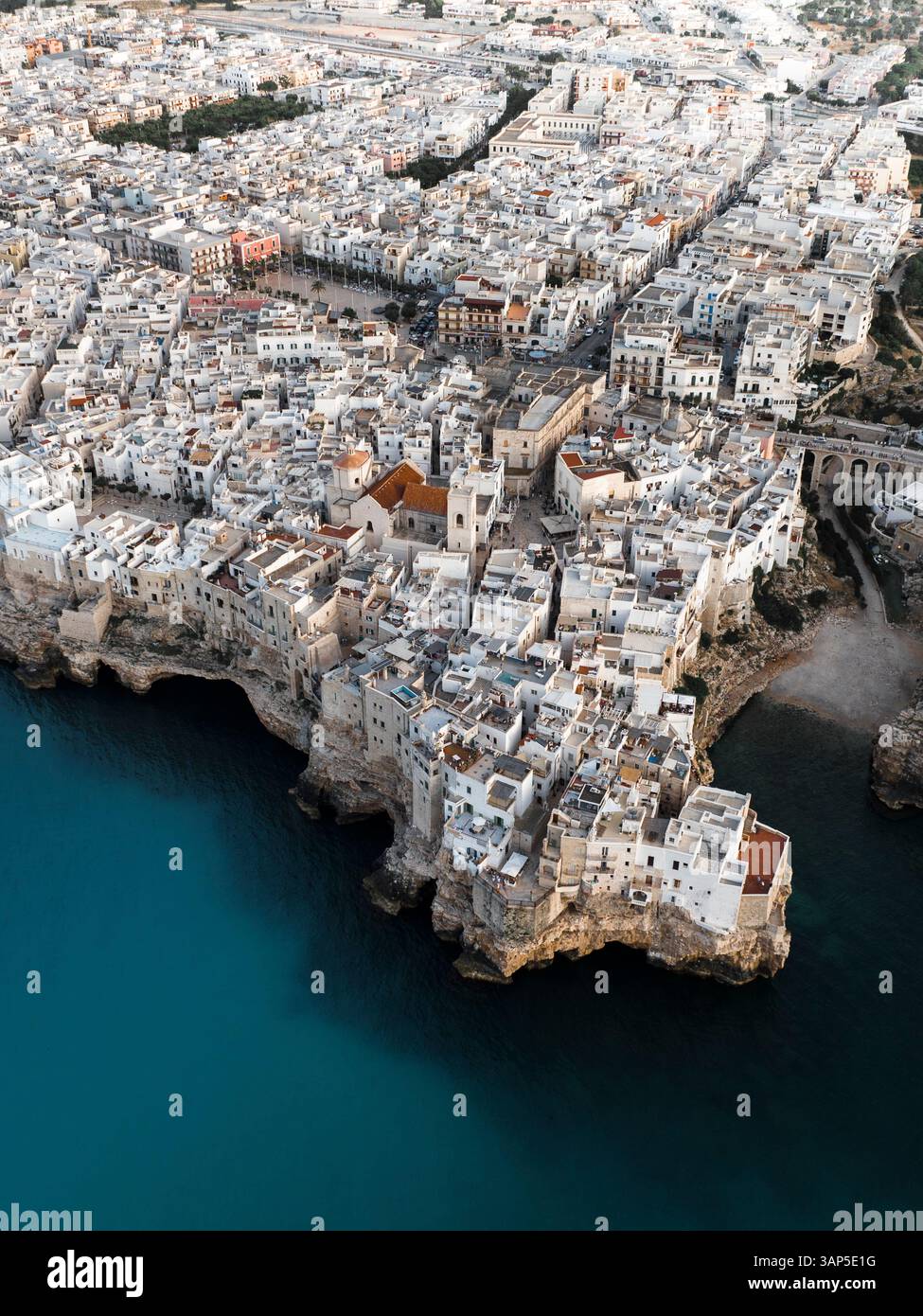 Aerial view of the beautiful medieval town with historic architecture ...