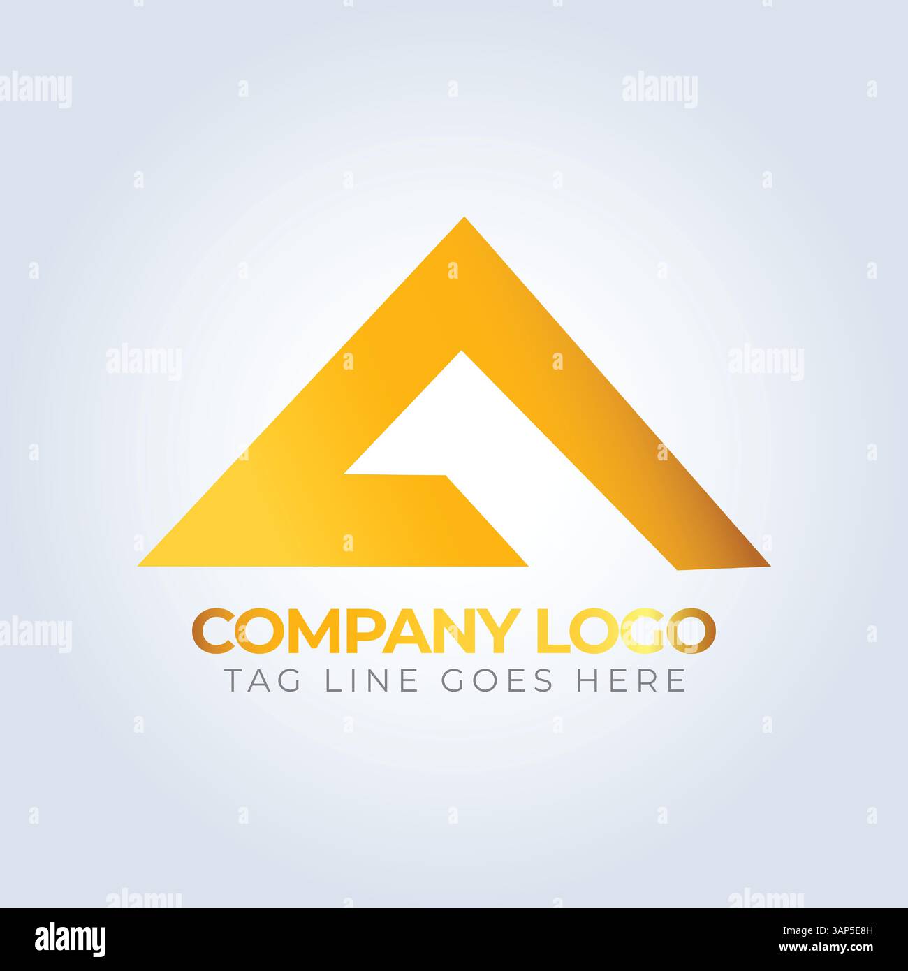 Golden Triangle company identity logo template, golden theme, unique ...