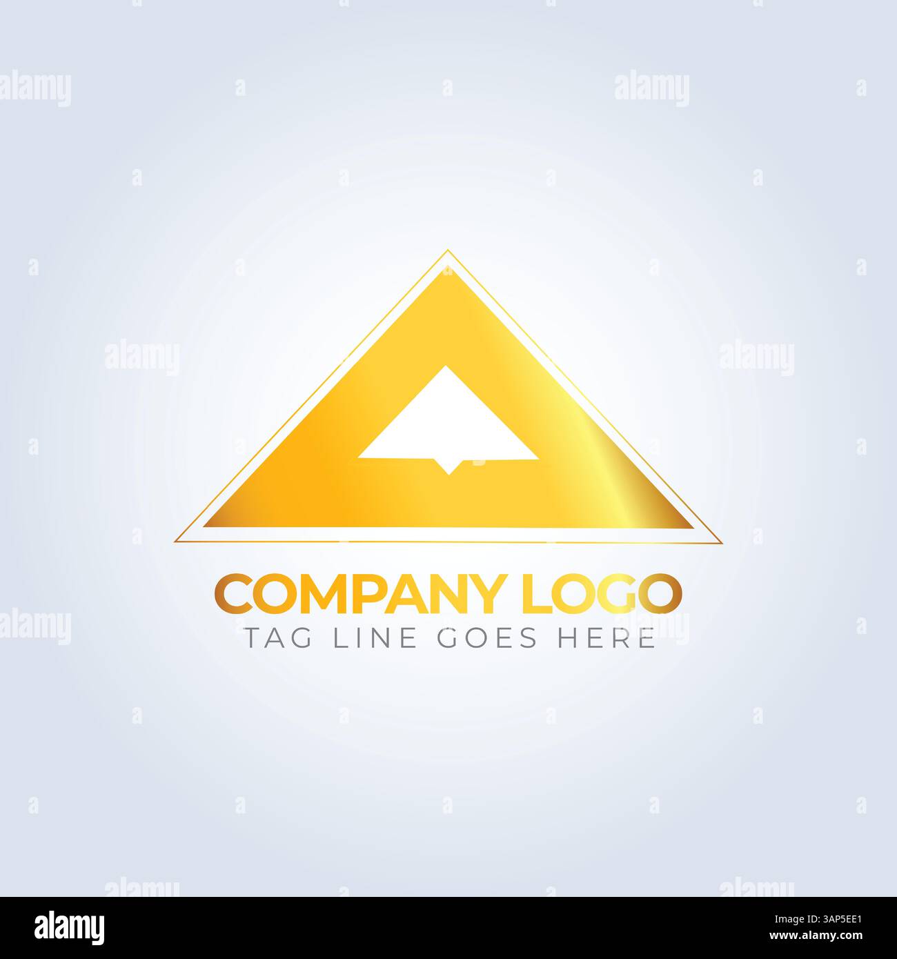 Golden Triangle Company identity logo template, golden theme, unique ...