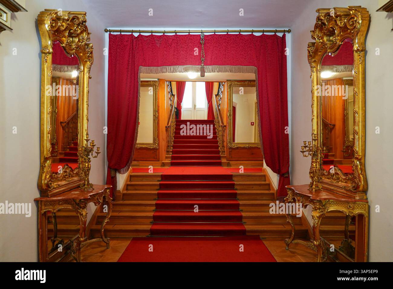 Grand Staircase of the Royal Palace of Cetinje, the seat of the ...