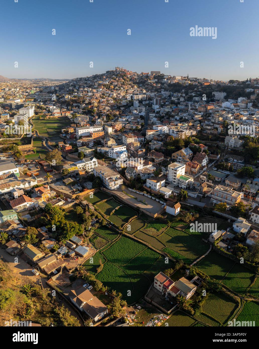 Aerial view of Antananarivo, beautiful and colourful town on the ...