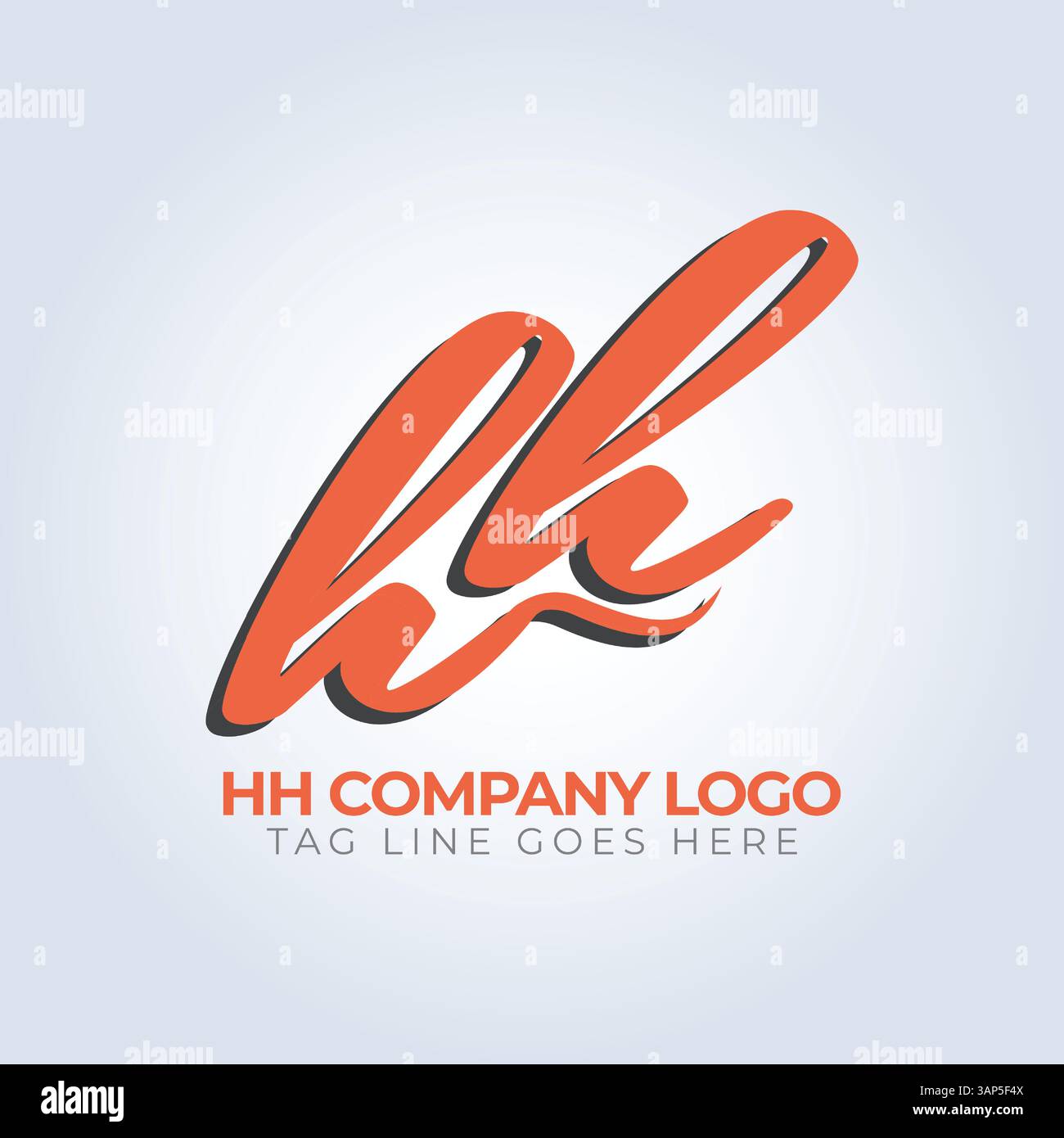 hh alphabet letter Company identity logo template, orange theme, unique ...