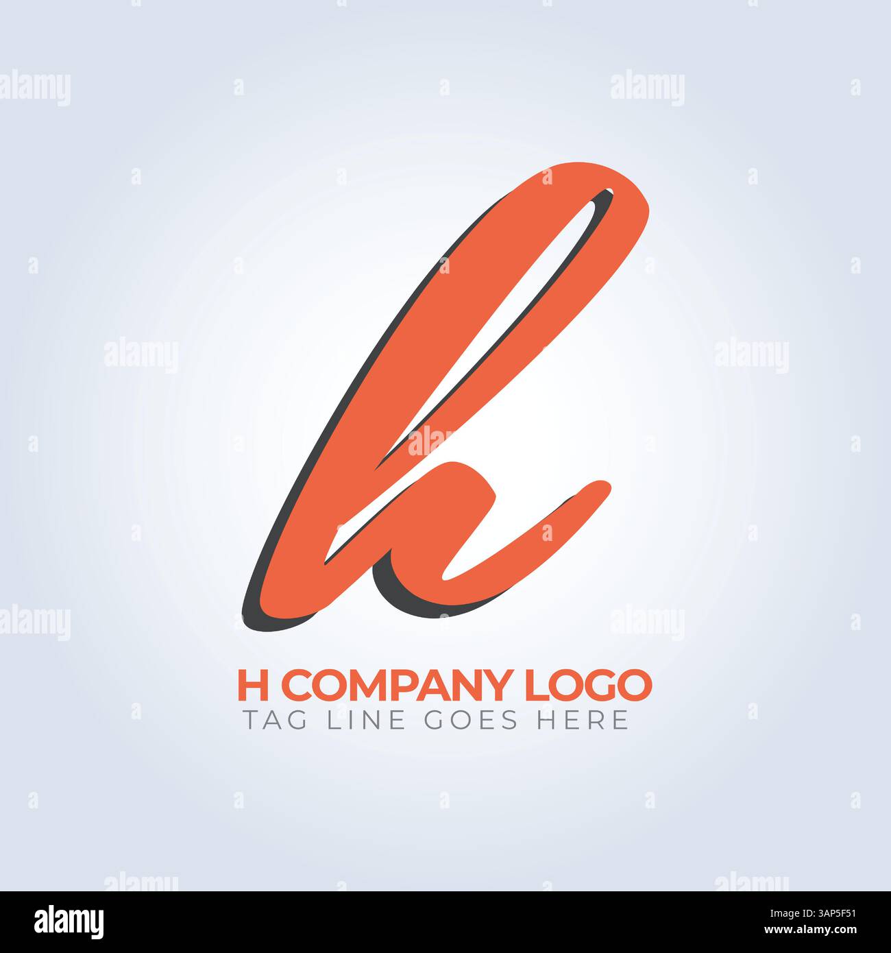 h alphabet letter Company identity logo template, orange theme, unique ...